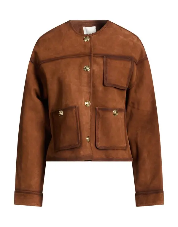Sandro Suede Lambskin Jacket - Brown