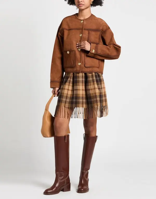 Sandro Suede Lambskin Jacket - Brown