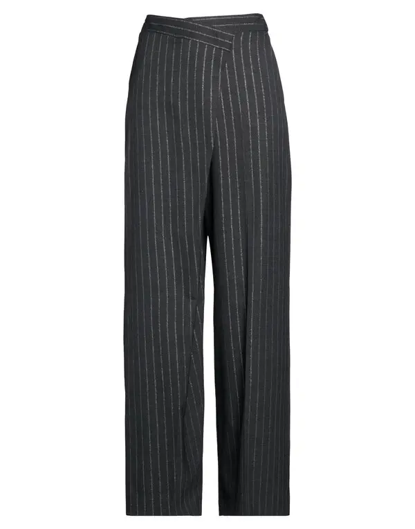 Karl Lagerfeld Wide-leg Striped Metallic Stretch Wool Blend Trousers