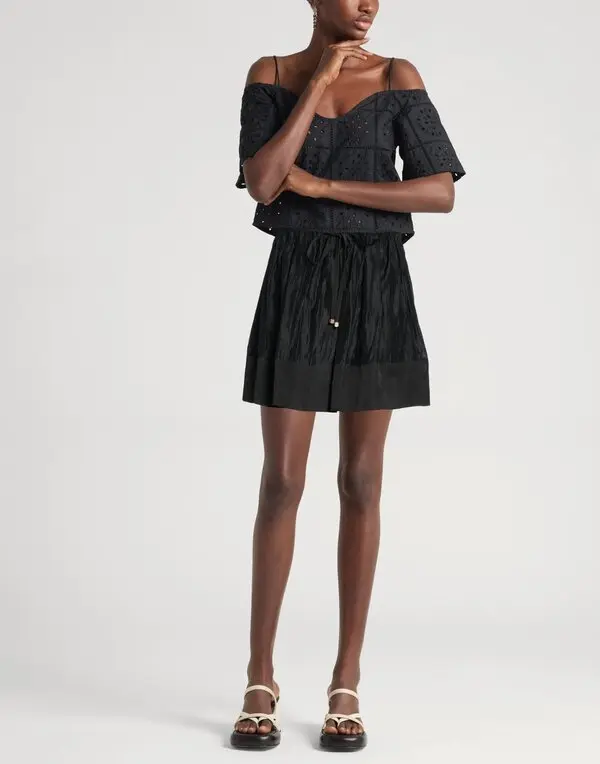 Sandro Mini Flared Skirt With Satin Trims