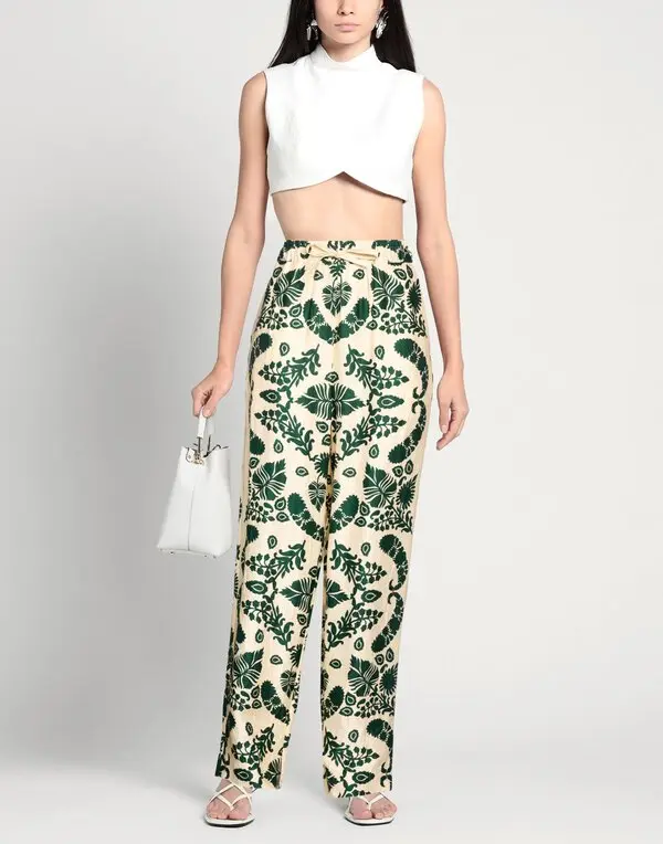 Sandro Floral Print Taffeta Straight Leg Pants