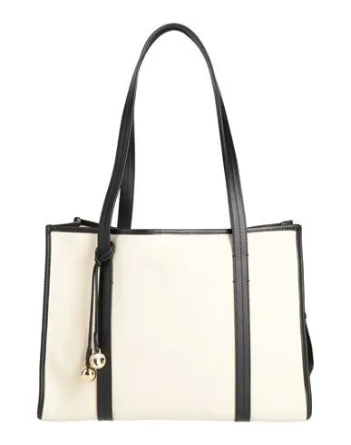 Sandro Tote Bag In Cotton And Cowhide - White