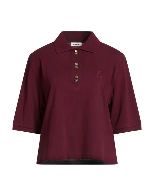Sandro Piqué Polo Shirt With Buttoned Neckline