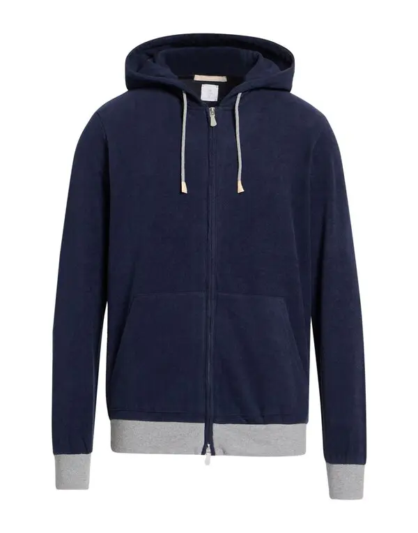 Eleventy Cotton Zip-up Hoodie - Navy