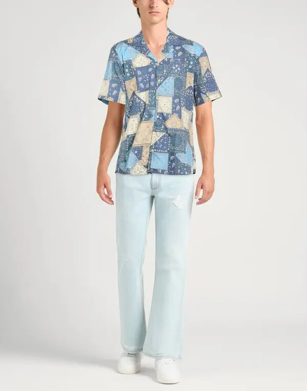 MANUEL RITZ Shirt Size Cotton, Elastane - Navy