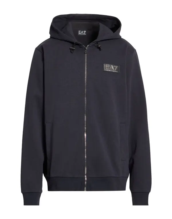 EA7 Cotton Blend Jersey Sweatshirt - Blue