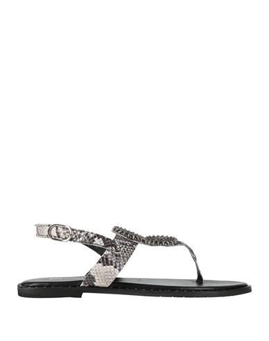 DIVINE FOLLIE Leather Thong Sandal - Grey