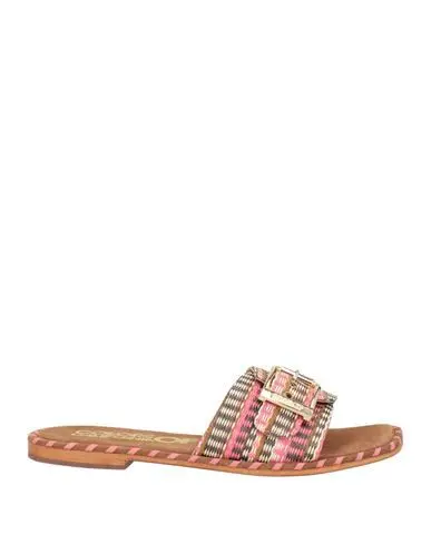 COLORS OF CALIFORNIA Monoband Raffia Sandals - Pink