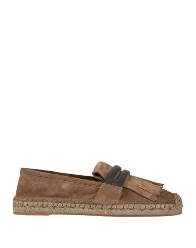 Brunello Cucinelli Leather Espadrilles With Metal Appliqués