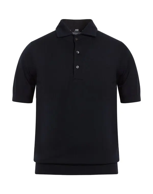 Alpha Studio Midnight Merino Wool Polo Shirt
