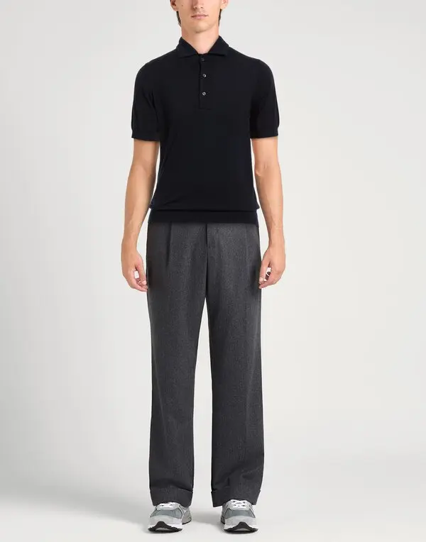 Alpha Studio Midnight Merino Wool Polo Shirt