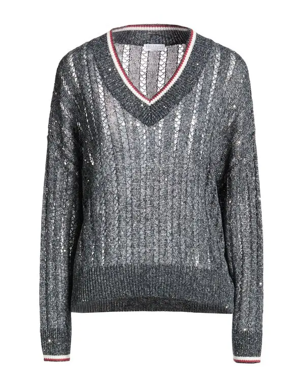 Brunello Cucinelli Crochet-knit Mélange Sweater