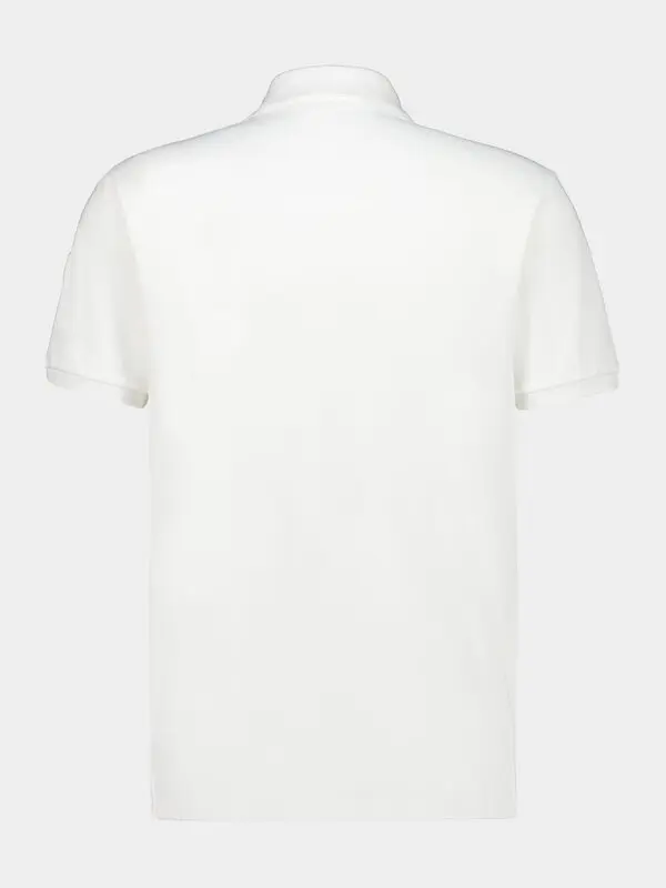 Moncler Tricolor-trimmed Cotton Piquet Polo Shirt - White