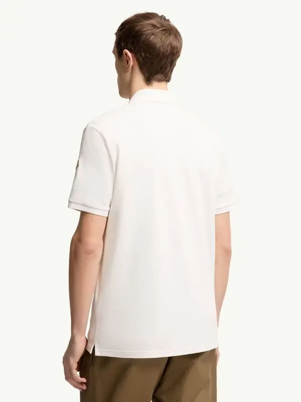 Moncler Tricolor-trimmed Cotton Piquet Polo Shirt - White