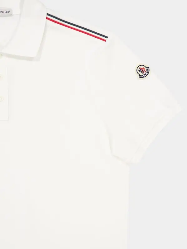 Moncler Tricolor-trimmed Cotton Piquet Polo Shirt - White
