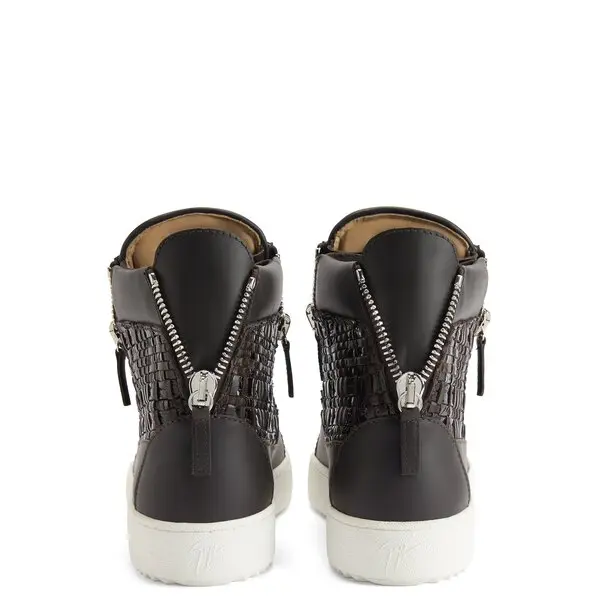 GIUSEPPE ZANOTTI Leather High-top Sneaker - Brown