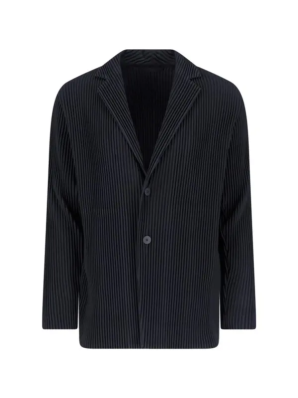 Issey Miyake Pleated Single-breasted Blazer - Black