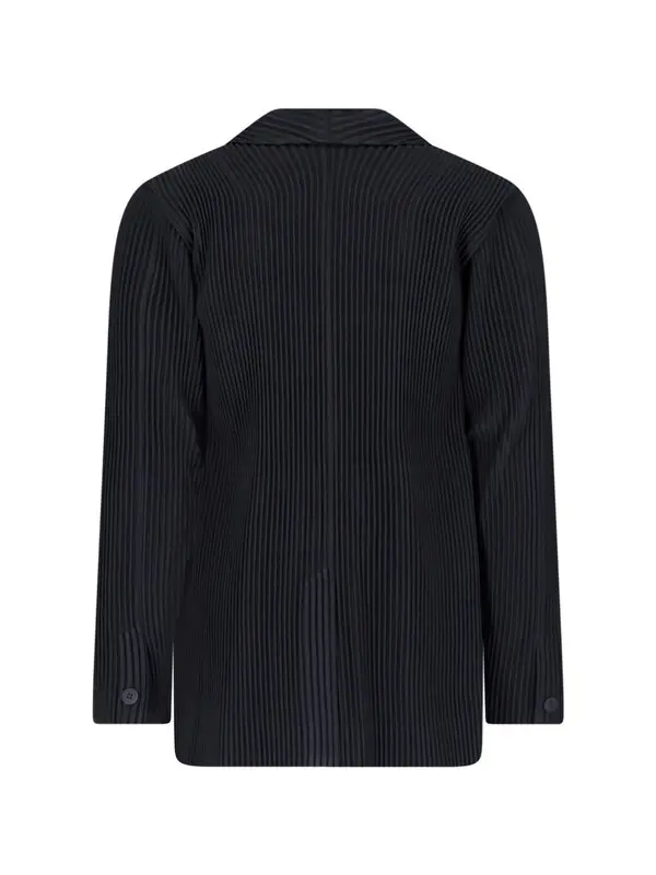 Issey Miyake Pleated Single-breasted Blazer - Black