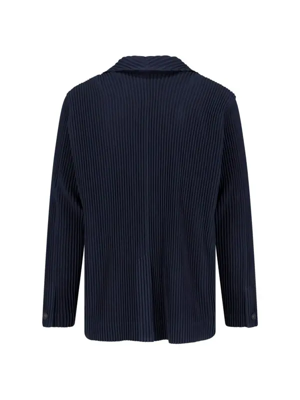 HOMME PLISSE Pleated Single-breasted Blazer