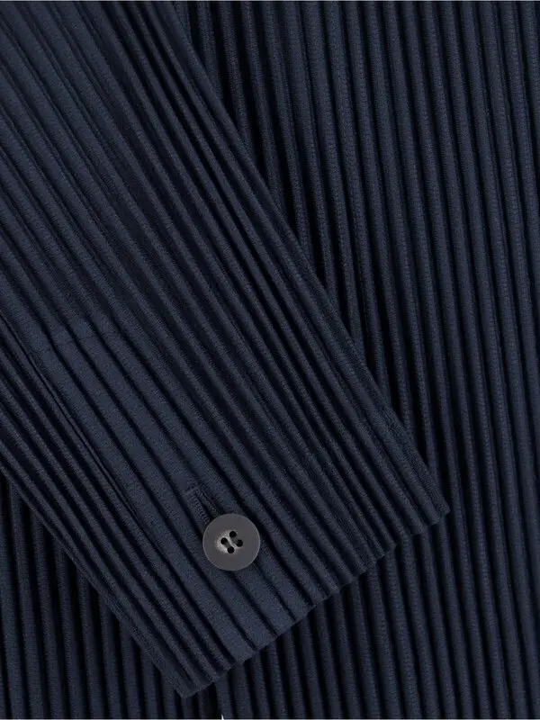 HOMME PLISSE Pleated Single-breasted Blazer