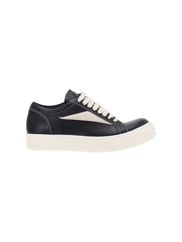 Rick Owens Leather Lace-up Sneakers - Black