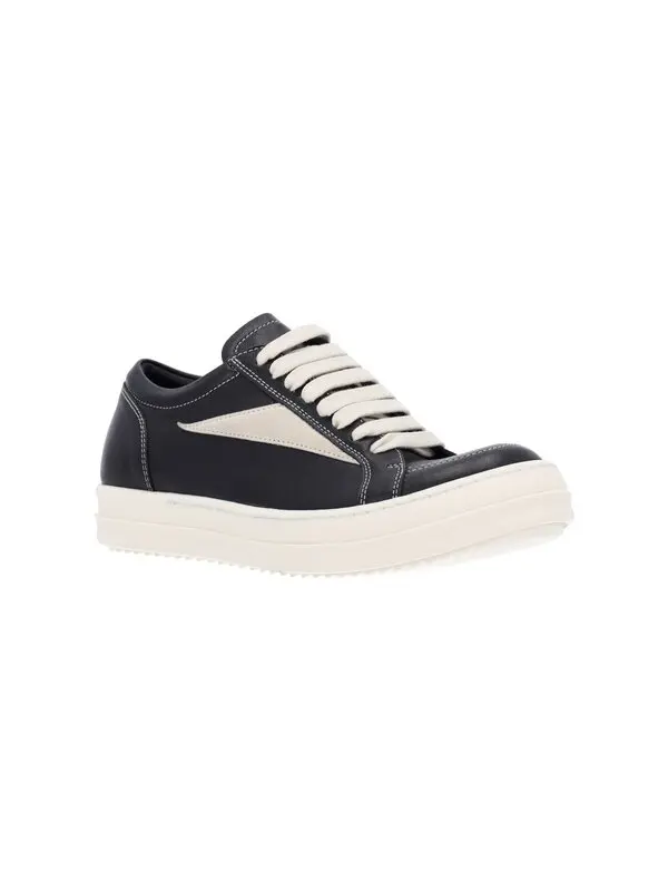 Rick Owens Leather Lace-up Sneakers - Black