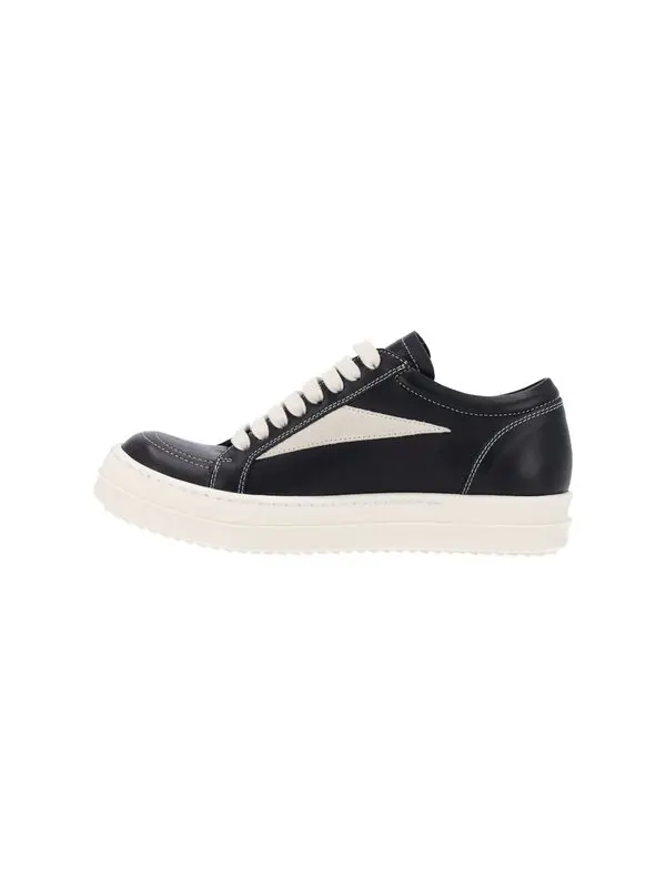 Rick Owens Leather Lace-up Sneakers - Black