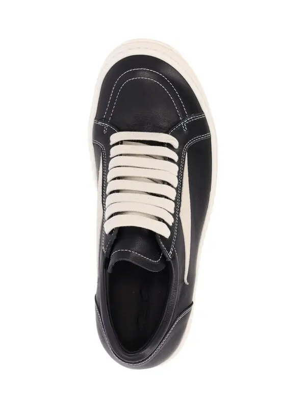 Rick Owens Leather Lace-up Sneakers - Black