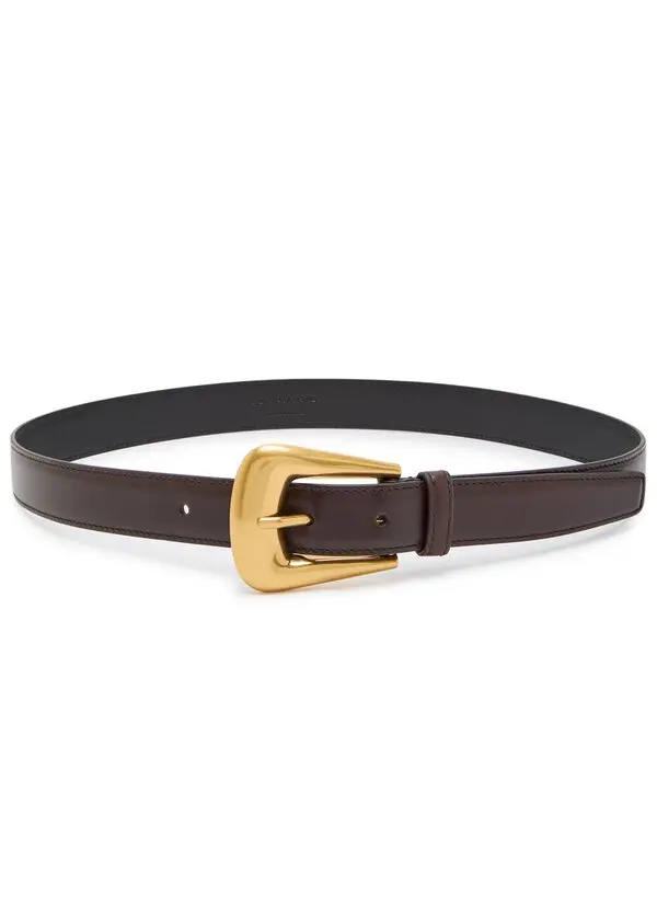 Saint Laurent Leather Belt - Chocolate