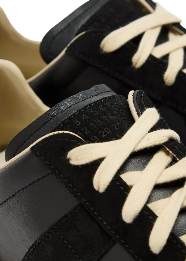 MAISON MARGIELA Replica Panelled Leather Sneakers - Black
