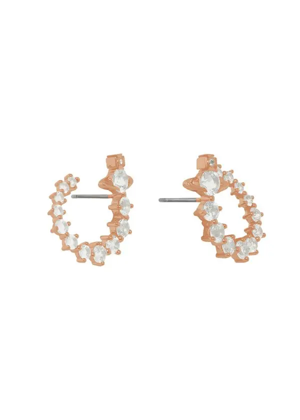 VIVIENNE WESTWOOD Lydia Crystal-embellished Orb Hoop Earrings - Pink