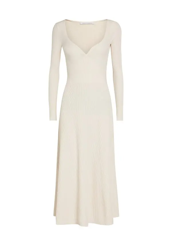 Maria Mcmanus Ribbed-knit Midi Dress - Ivory