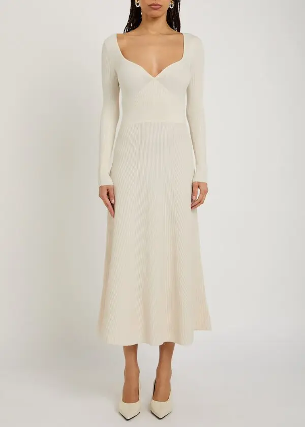 Maria Mcmanus Ribbed-knit Midi Dress