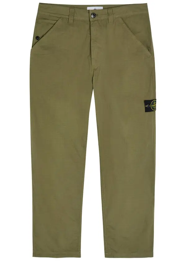 Stone Island Cotton Ripstop Straight-leg Trousers