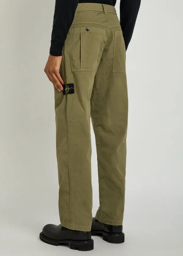 Stone Island Cotton Ripstop Straight-leg Trousers
