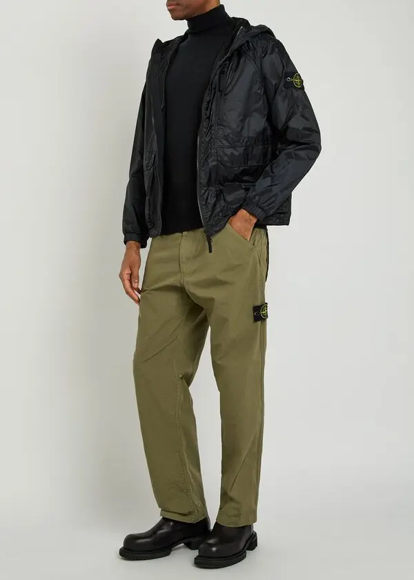 Stone Island Cotton Ripstop Straight-leg Trousers