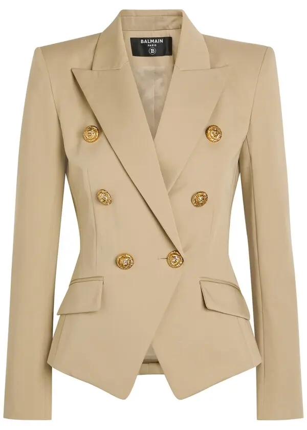 Balmain Tailored Gabardine Jacket - Sand