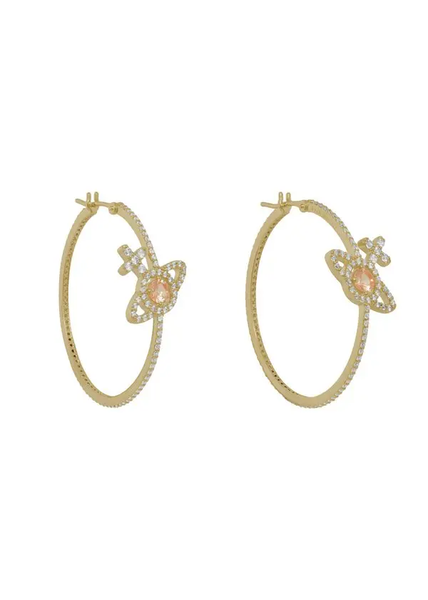 VIVIENNE WESTWOOD Olympia Pavé Orb Hoop Earrings - Gold