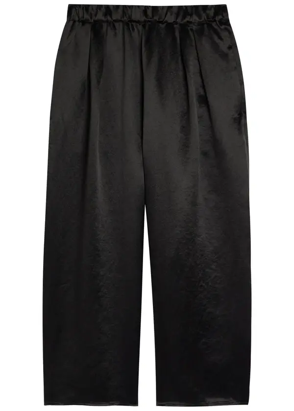 Maria Mcmanus Wide-leg Cropped Satin Trousers