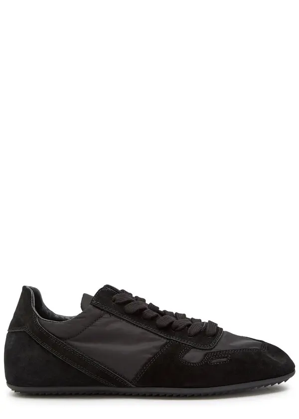 Rick Owens Panelled Suede And Nylon Sneakers - Black