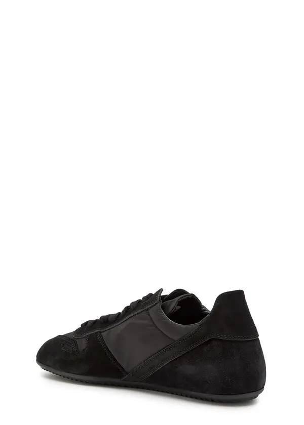 Rick Owens Panelled Suede And Nylon Sneakers - Black