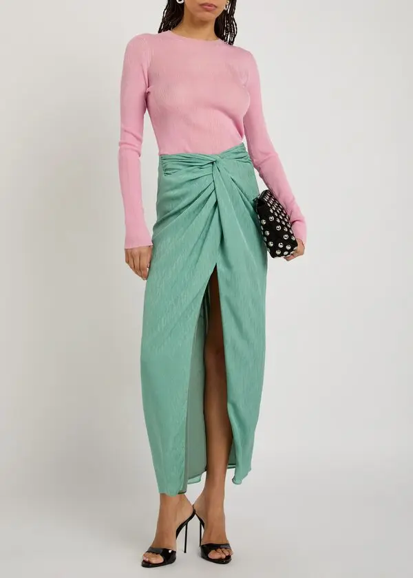 BLAZÉ MILANO Konik Twist Silk Maxi Skirt