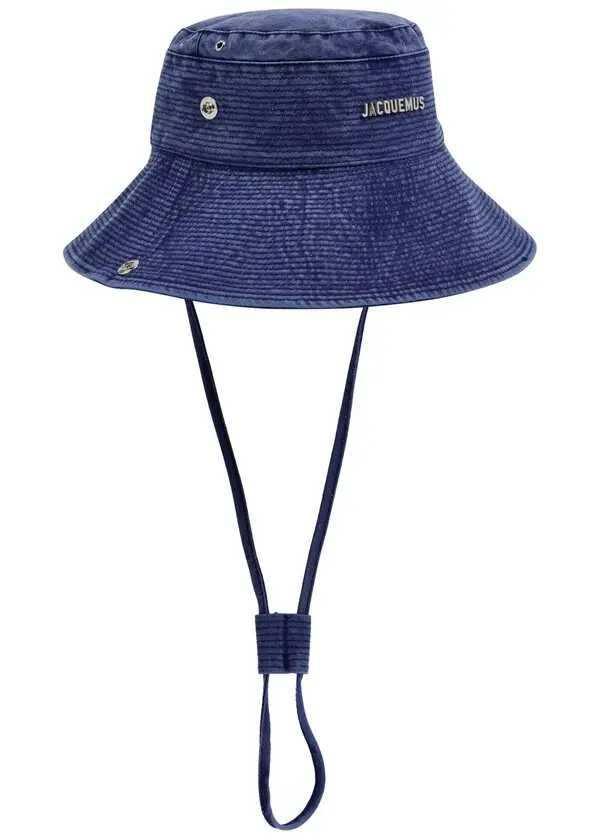 Jacquemus Flocked Denim Bucket Hat - Blue