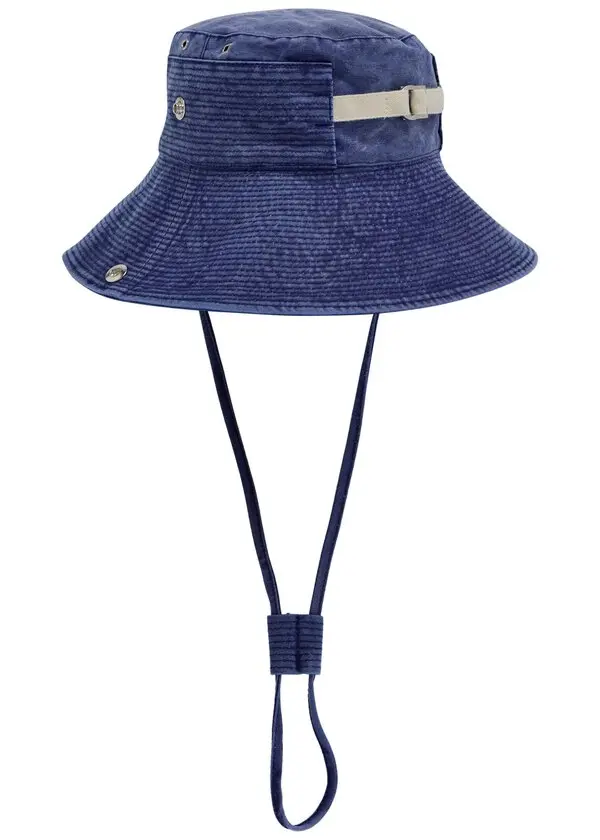Jacquemus Flocked Denim Bucket Hat - Blue