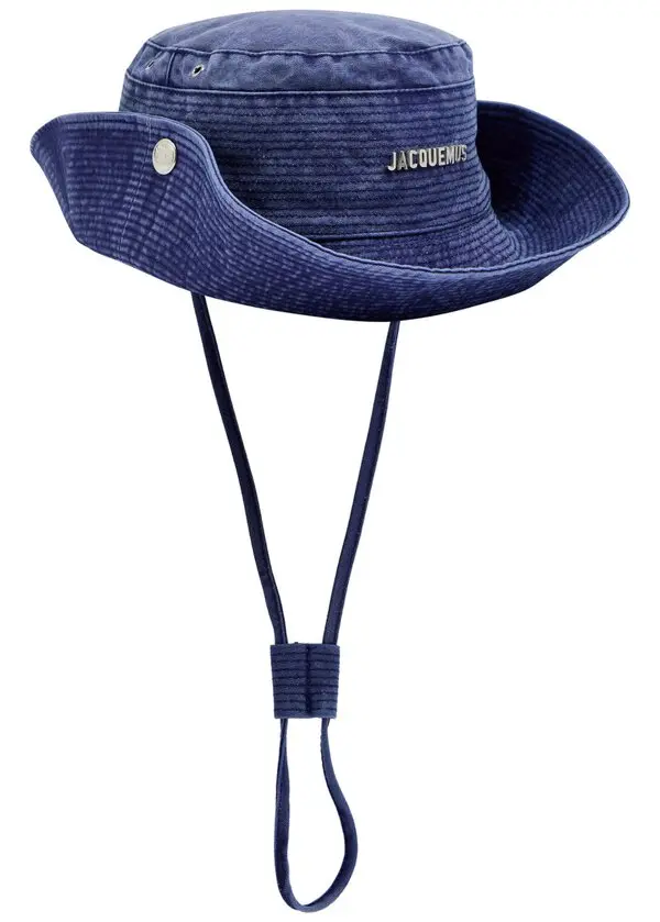 Jacquemus Flocked Denim Bucket Hat - Blue