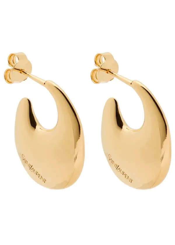 Saint Laurent Creole Hoop Earrings - Gold