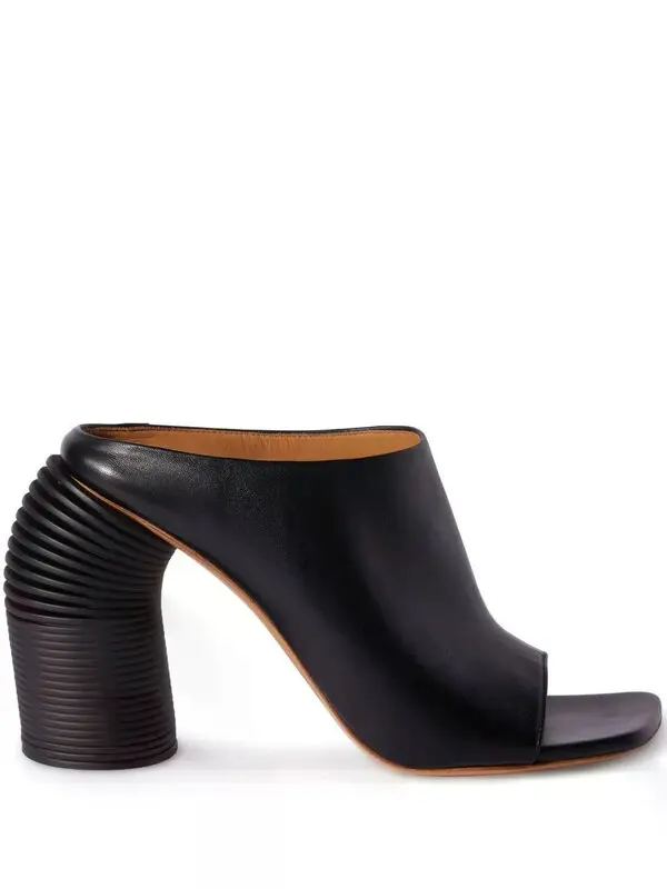 Off-White Open-toe Leather Sandals - Black