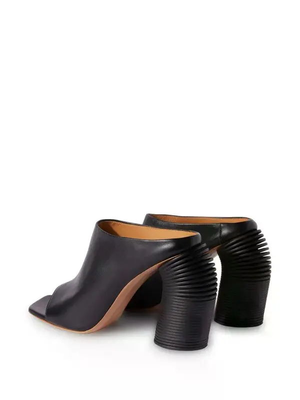 Off-White Open-toe Leather Sandals - Black