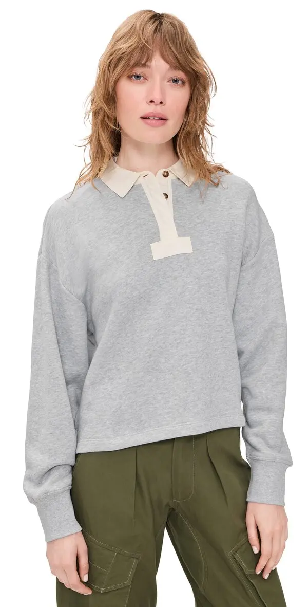 Rag & Bone Oversized Polo Sweatshirt - Hthrg