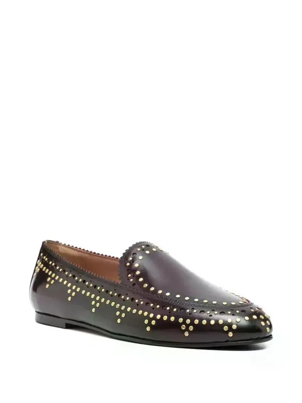 AQUAZZURA Studded Loafers - Brown